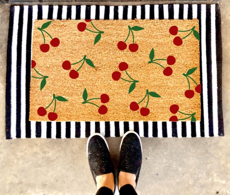 Welcome Cherry Doormat | Summer | 90s | Custom Doormat | Holiday | Gift ...