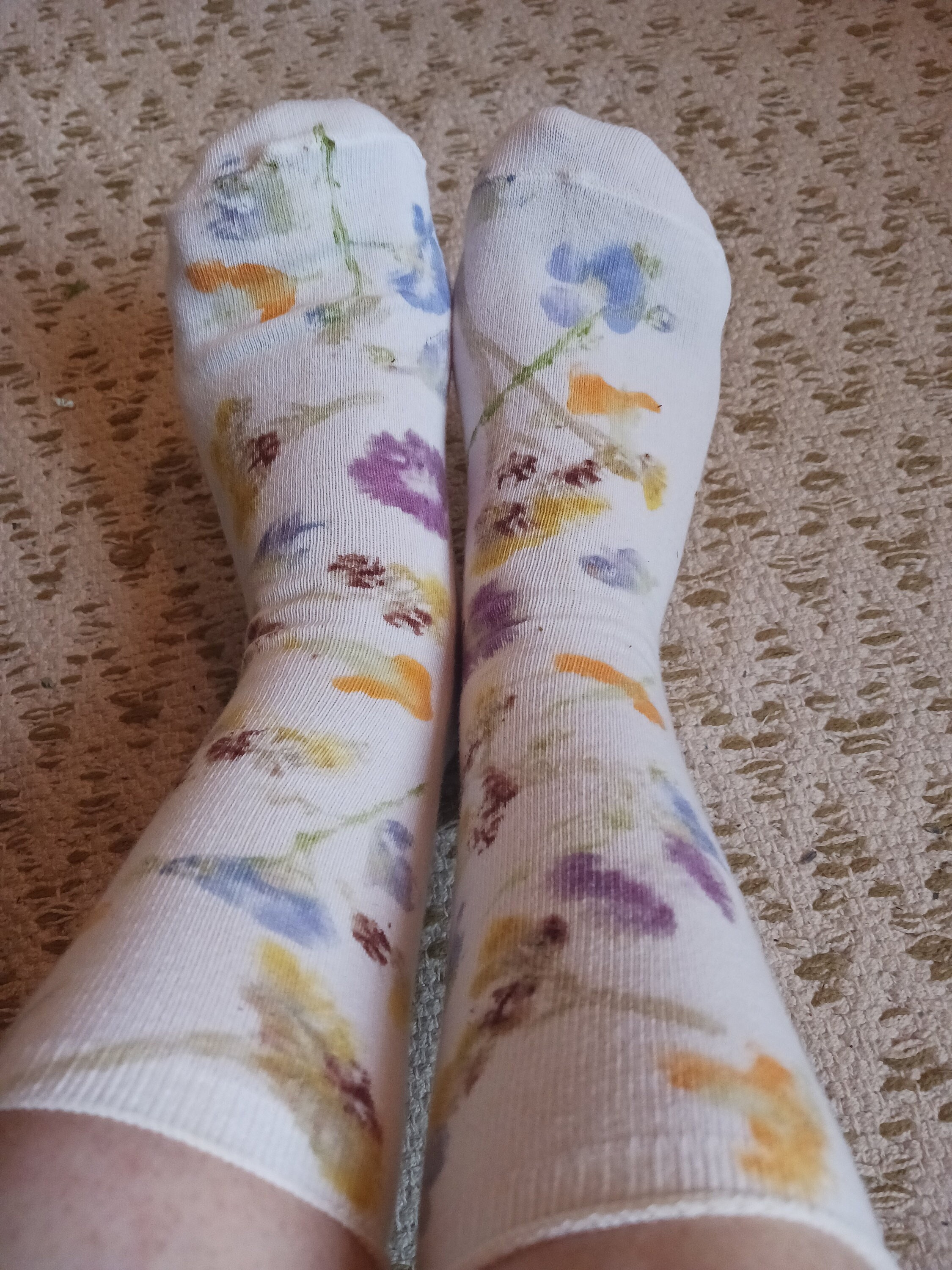 Eco Printed Wildflowers Socks《earth Friendly Socks《handmade《botanically ...