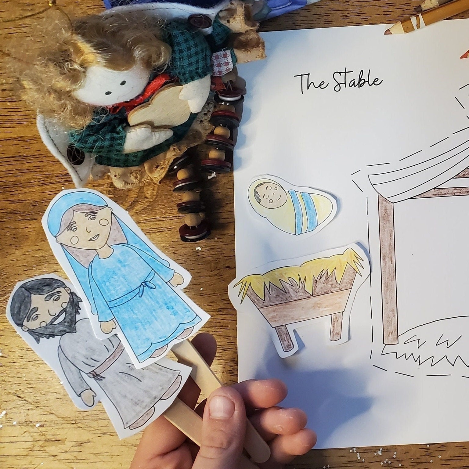 Mini Nativity Christmas | Color Your Own and Pretend Puppets | Jesus ...