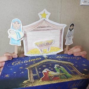 Mini Nativity Christmas | Color Your Own and Pretend Puppets | Jesus ...