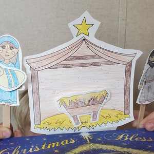 Mini Nativity Christmas | Color Your Own and Pretend Puppets | Jesus ...