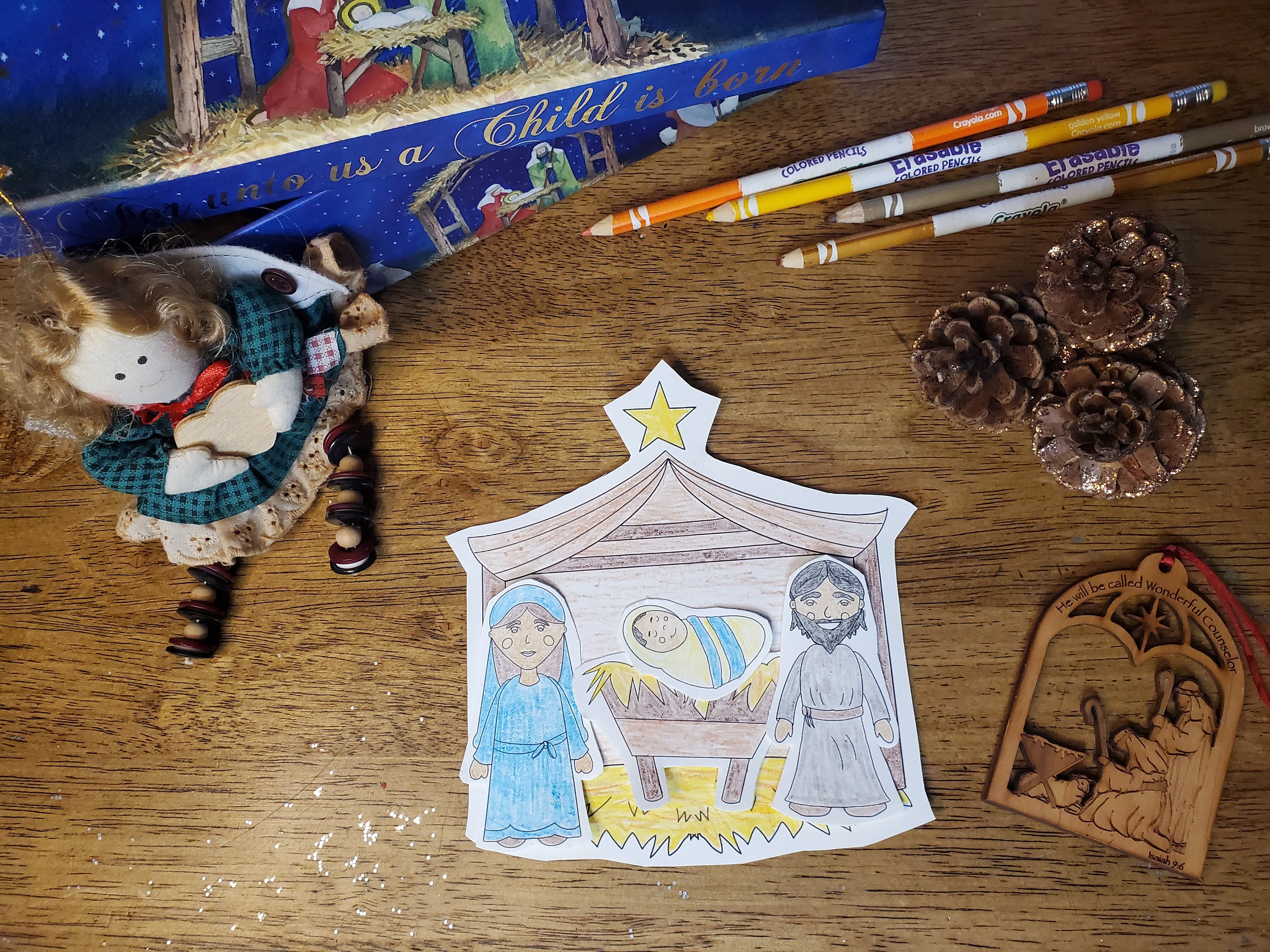 Mini Nativity Christmas | Color Your Own and Pretend Puppets | Jesus ...