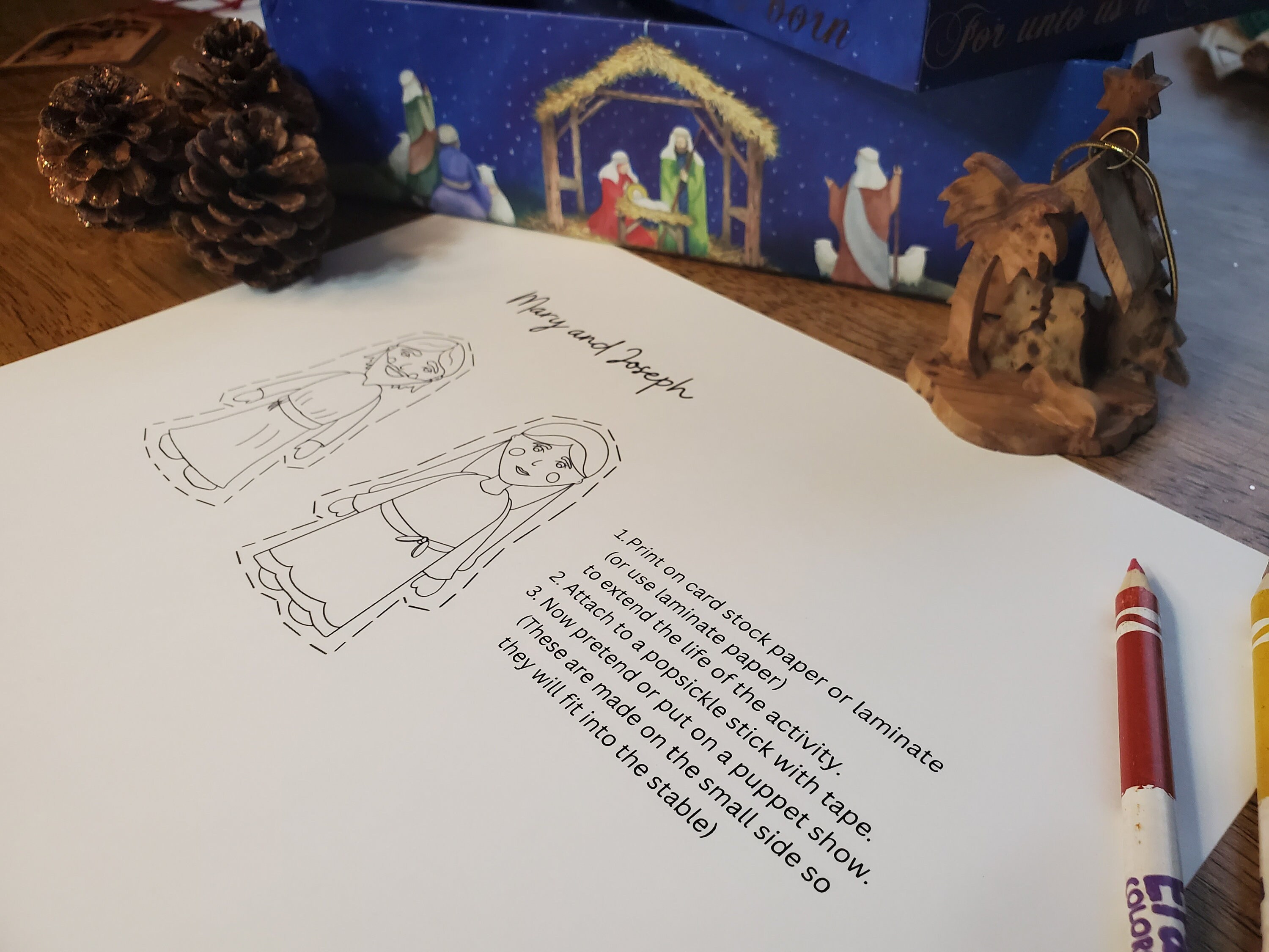 Mini Nativity Christmas | Color Your Own and Pretend Puppets | Jesus ...