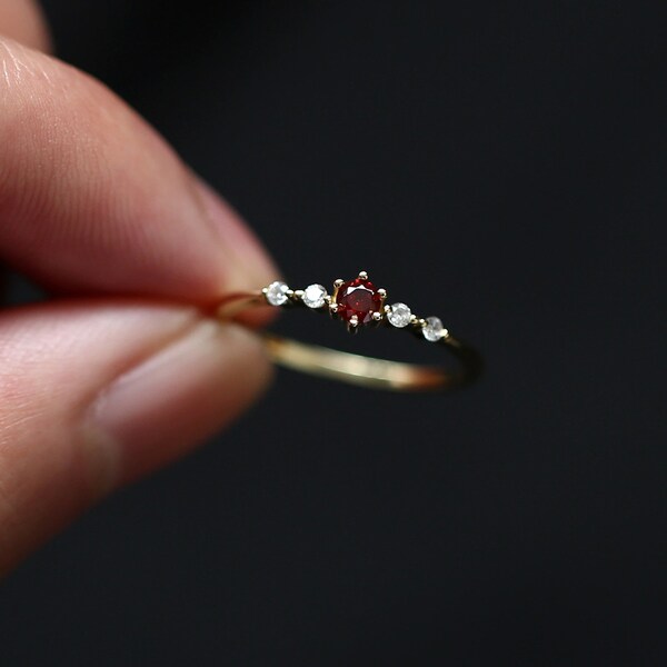 Red Cz Ring - Etsy