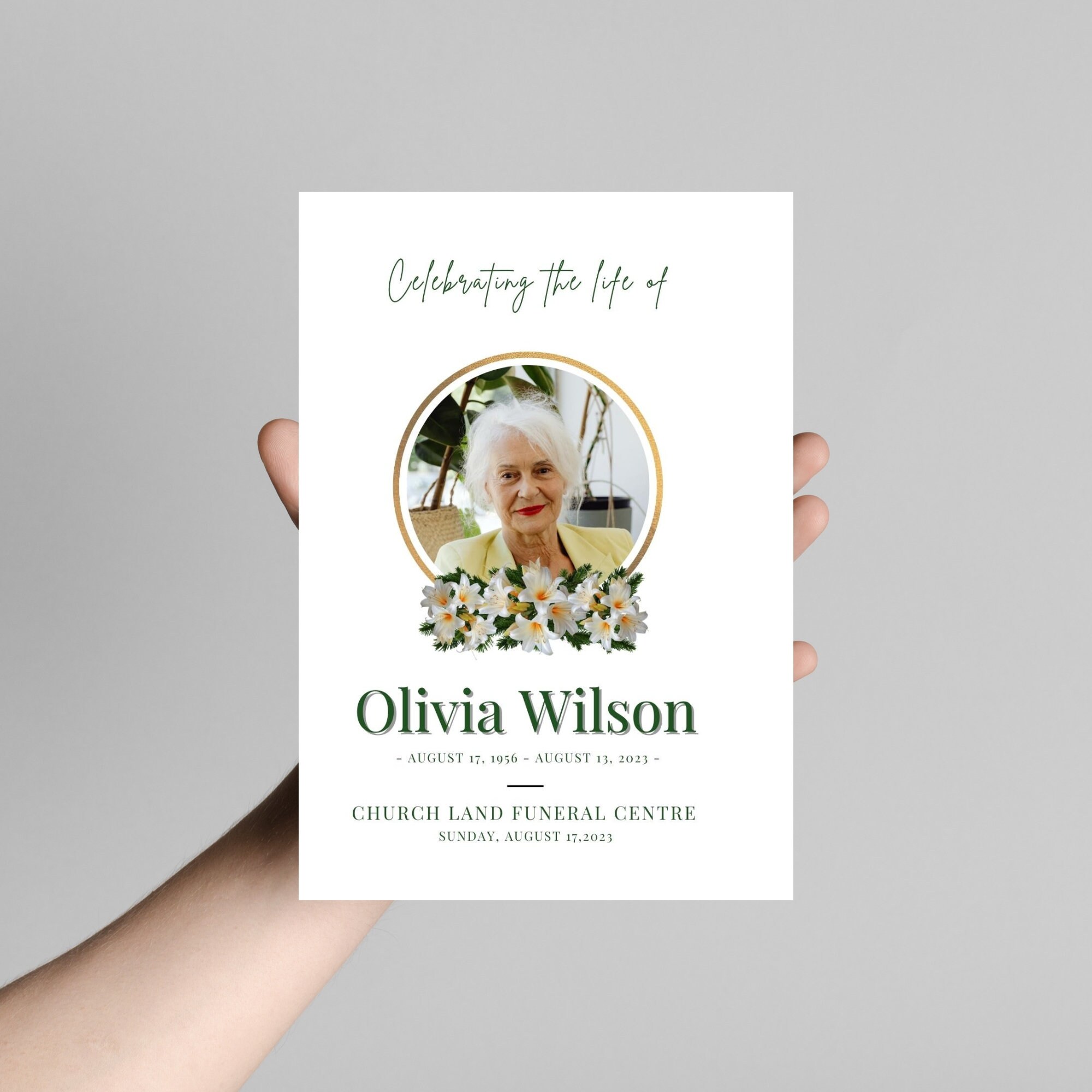 Order of Service Template, Funeral Program Template, Memorial Program ...