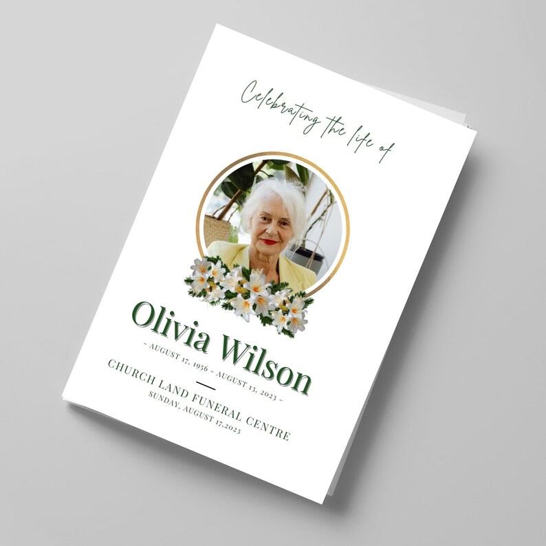 Order of Service Template, Funeral Program Template, Memorial Program ...