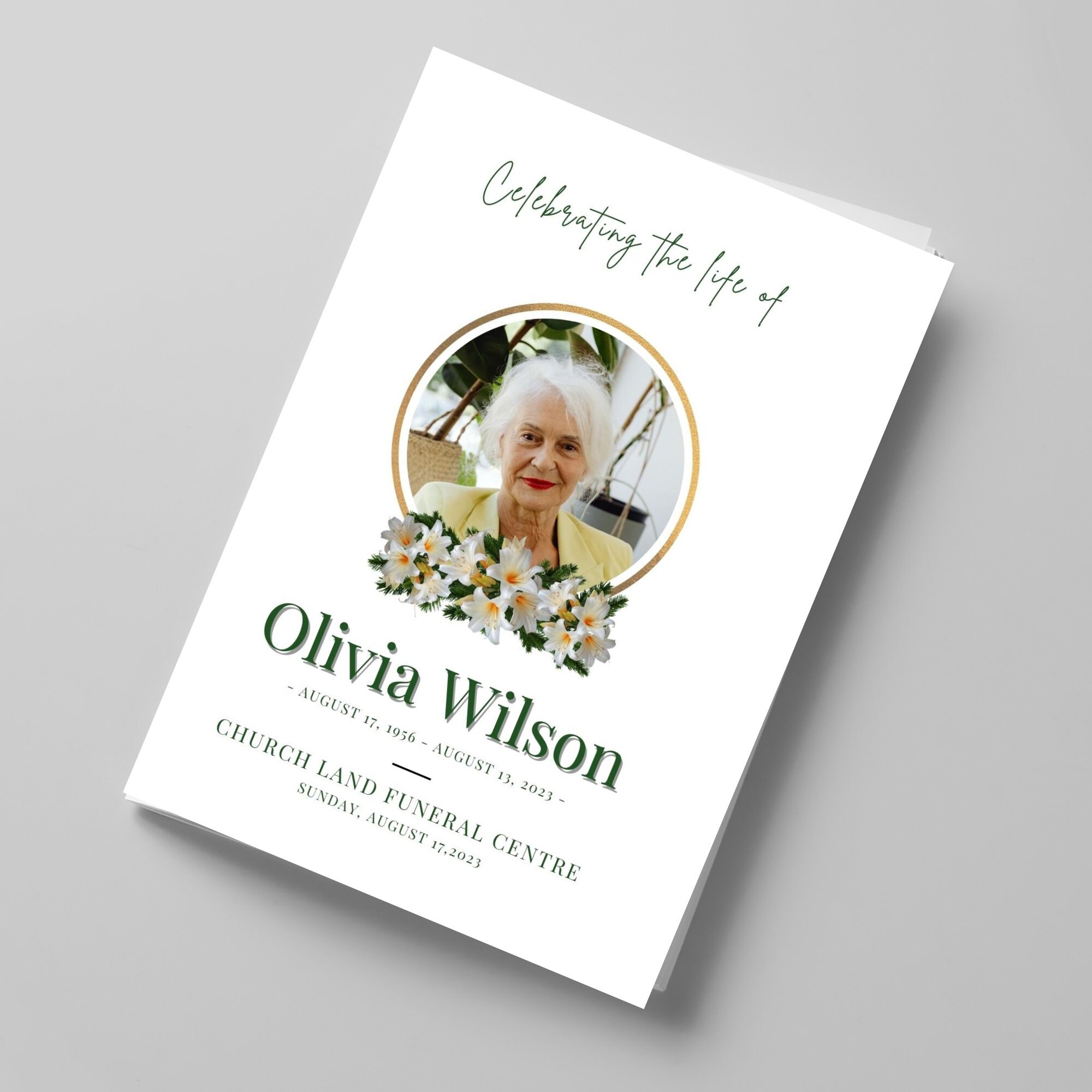 Order of Service Template, Funeral Program Template, Memorial Program ...