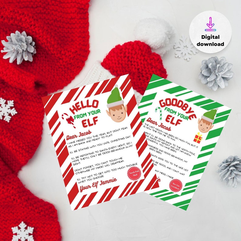 Elf Arrival Letter, Personalised Elf Letters, Hello and Goodbye Letters ...