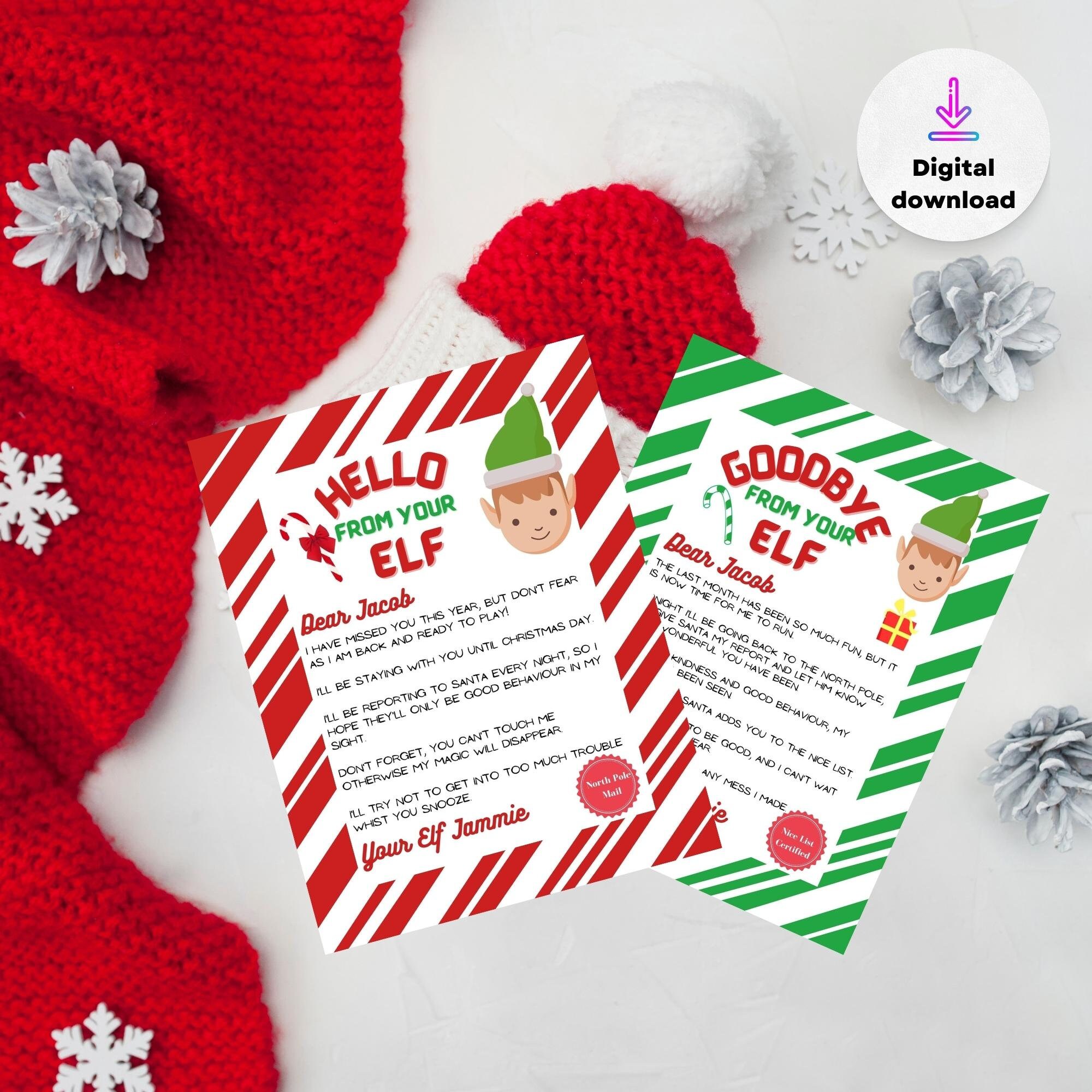Elf Arrival Letter, Personalised Elf Letters, Hello and Goodbye Letters ...