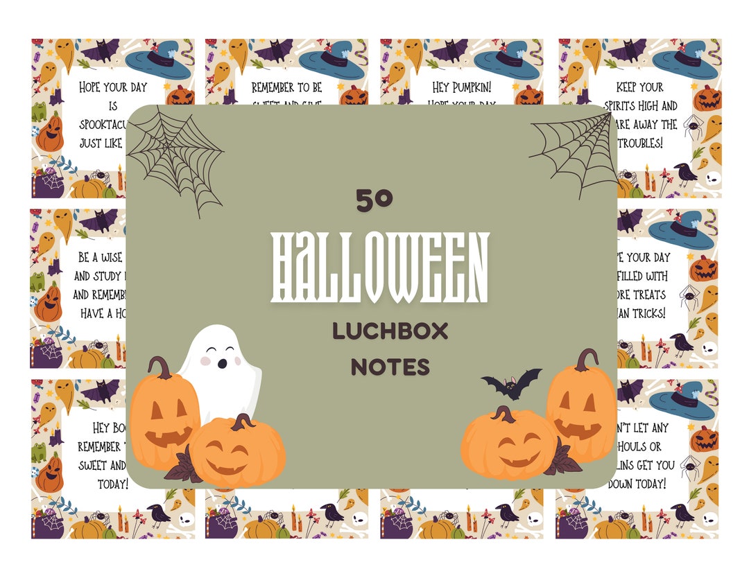 Halloween Printable Lunchbox Notes Enchanting Spooktacular - Etsy