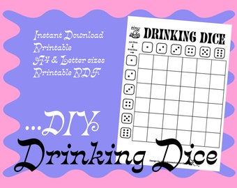 Drinking Dice | Printable Drinking Game for Adults, Fun for Pres ...