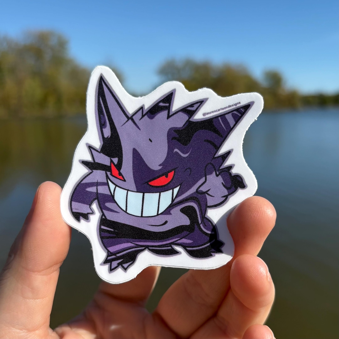 Gengar Pokémon Sticker, Vinyl Sticker, Car Decal, Laptop Sticker, Water ...