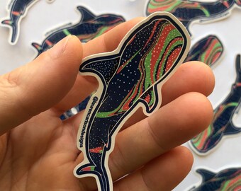 Vinyl Whale Shark Sticker, Dishwasher Safe, Water Bottle Sticker ...