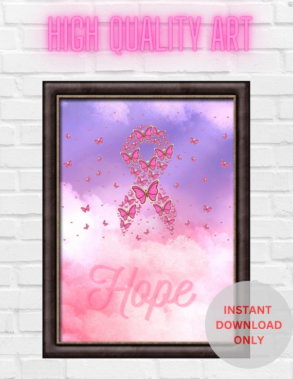 Breast Cancer Awareness Wall Art - Etsy