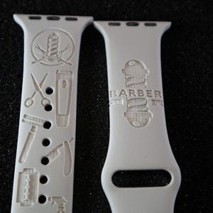 Barber | Engraved Silicon Apple Watch Band| | Personalized - Etsy