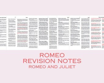 Juliet Revision Notes/ Romeo and Juliet Character Analysis/ UK GCSE ...
