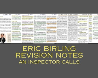 An Inspector Calls Character Revision Sheets - Etsy UK