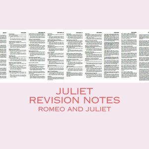 Juliet Revision Notes/ Romeo and Juliet Character Analysis/ UK GCSE ...