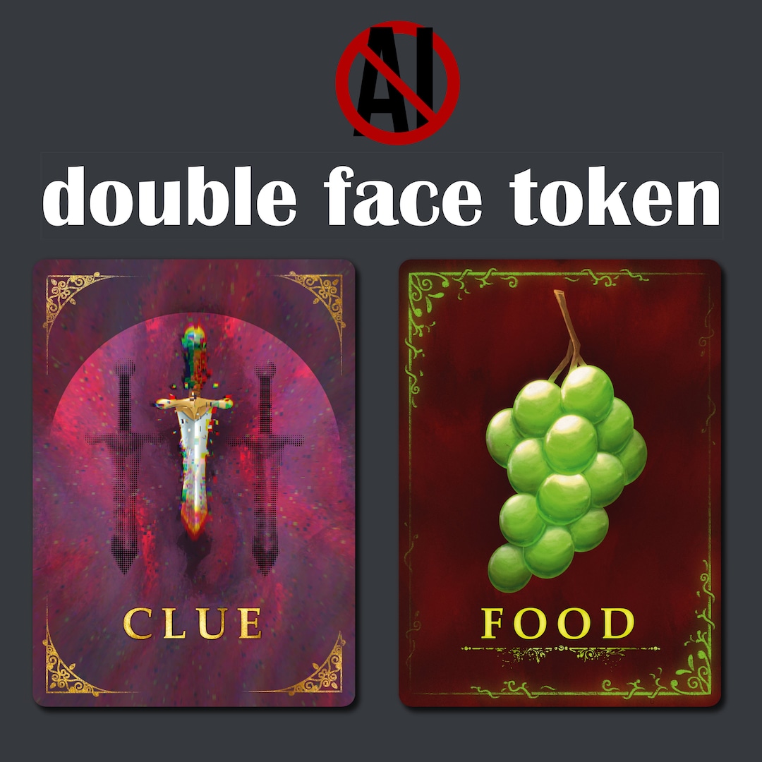 Food Token // Clue Token, Double Faced, MTG Proxy Card, Commander Deck ...