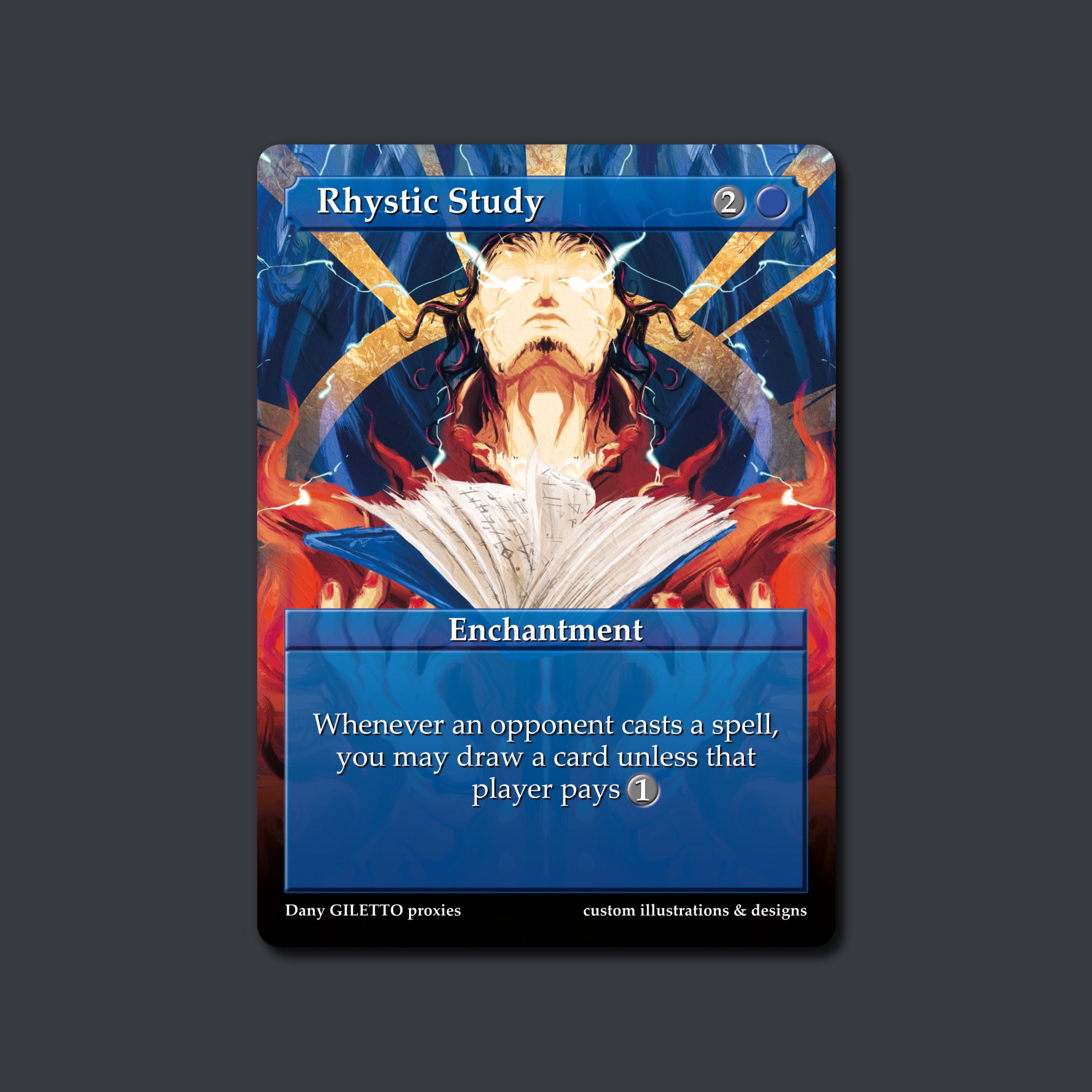 Rhystic Study MTG Proxy Card Commander Deck or FNM Full Art - Etsy