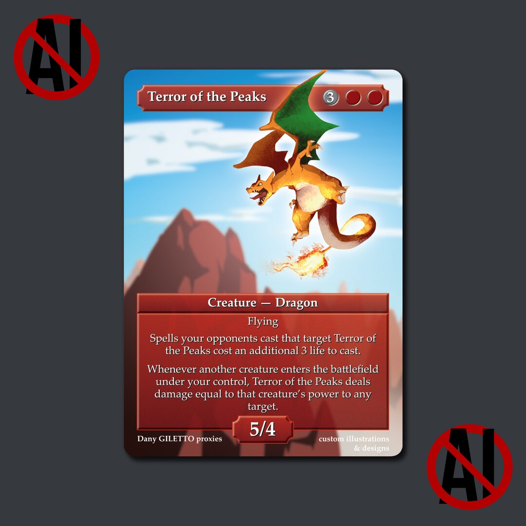 Terror of the Peaks, MTG Proxy Card, Commander Deck or FNM, Full Art ...