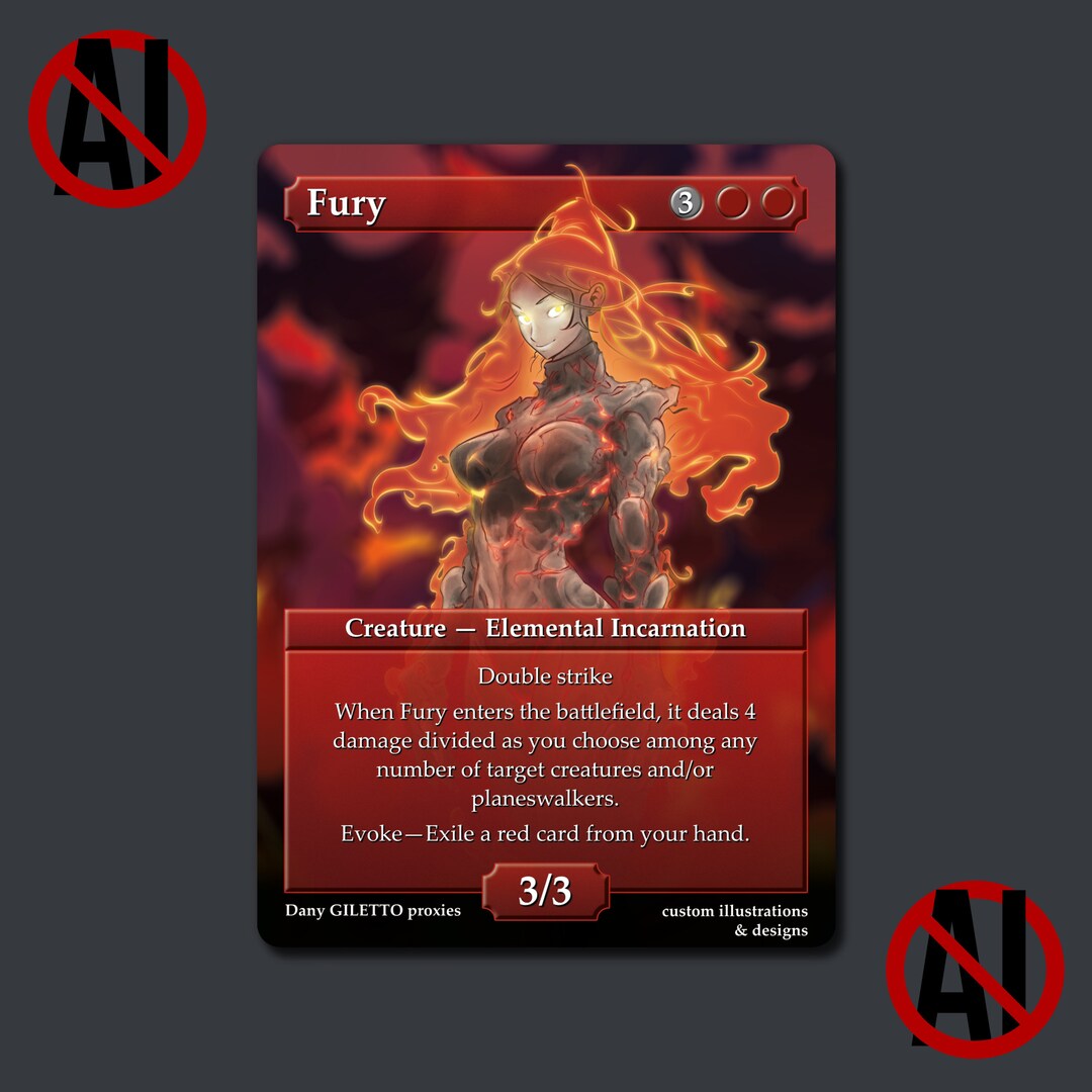 Fury, MTG Proxy Card, Commander Deck Ou FNM, Full Art Alter - Etsy