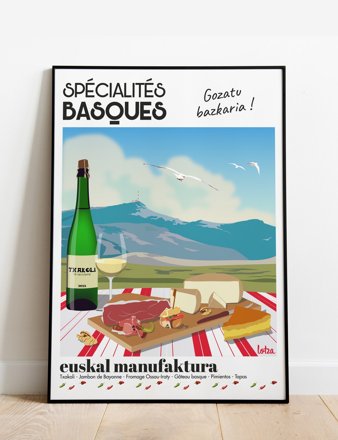 Basque Specialties Poster - Basque Country, Basque Cuisine | Minimalist ...