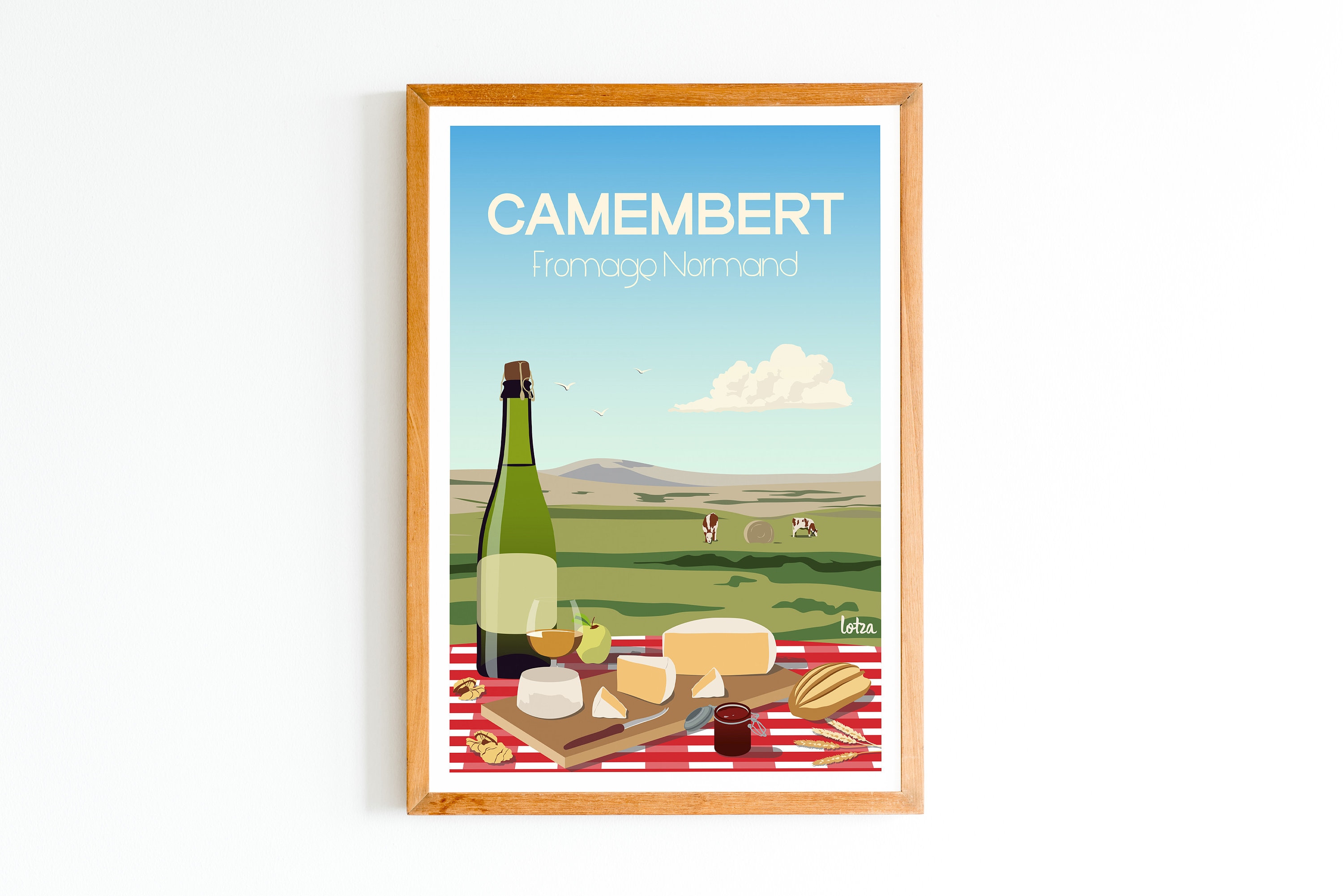 Camembert Poster Norman Cheese Vintage Minimalist Poster Travel Poster ...
