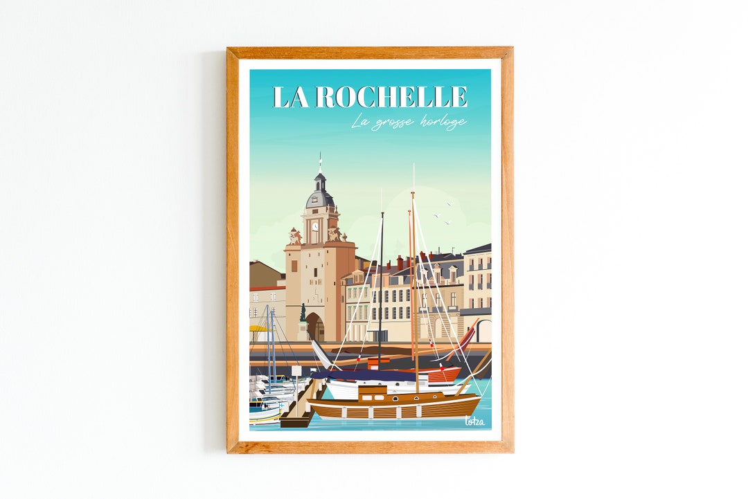 Poster La Rochelle La Grosse Horloge Charente-maritime Vintage ...