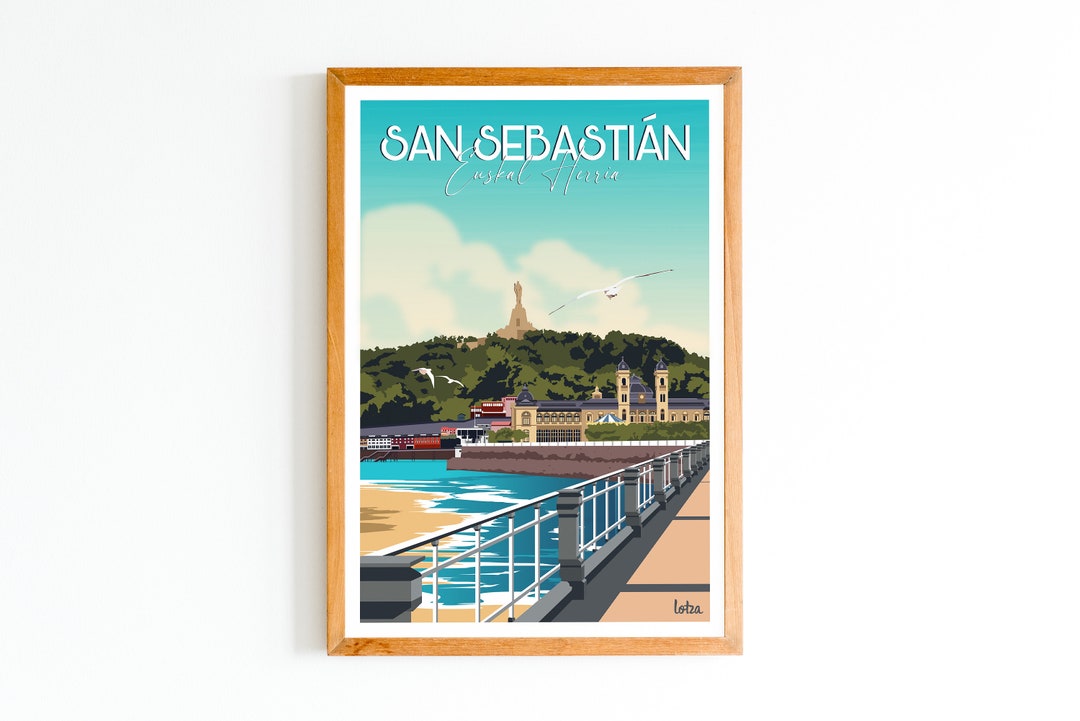 San Sebastian Poster - Basque Country - Spain | Minimalist Vintage ...