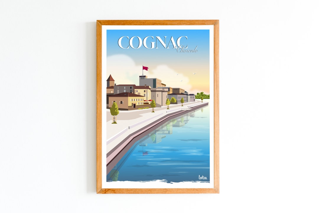 Cognac Poster Quays Vintage Minimalist Poster Travel Poster Travel ...
