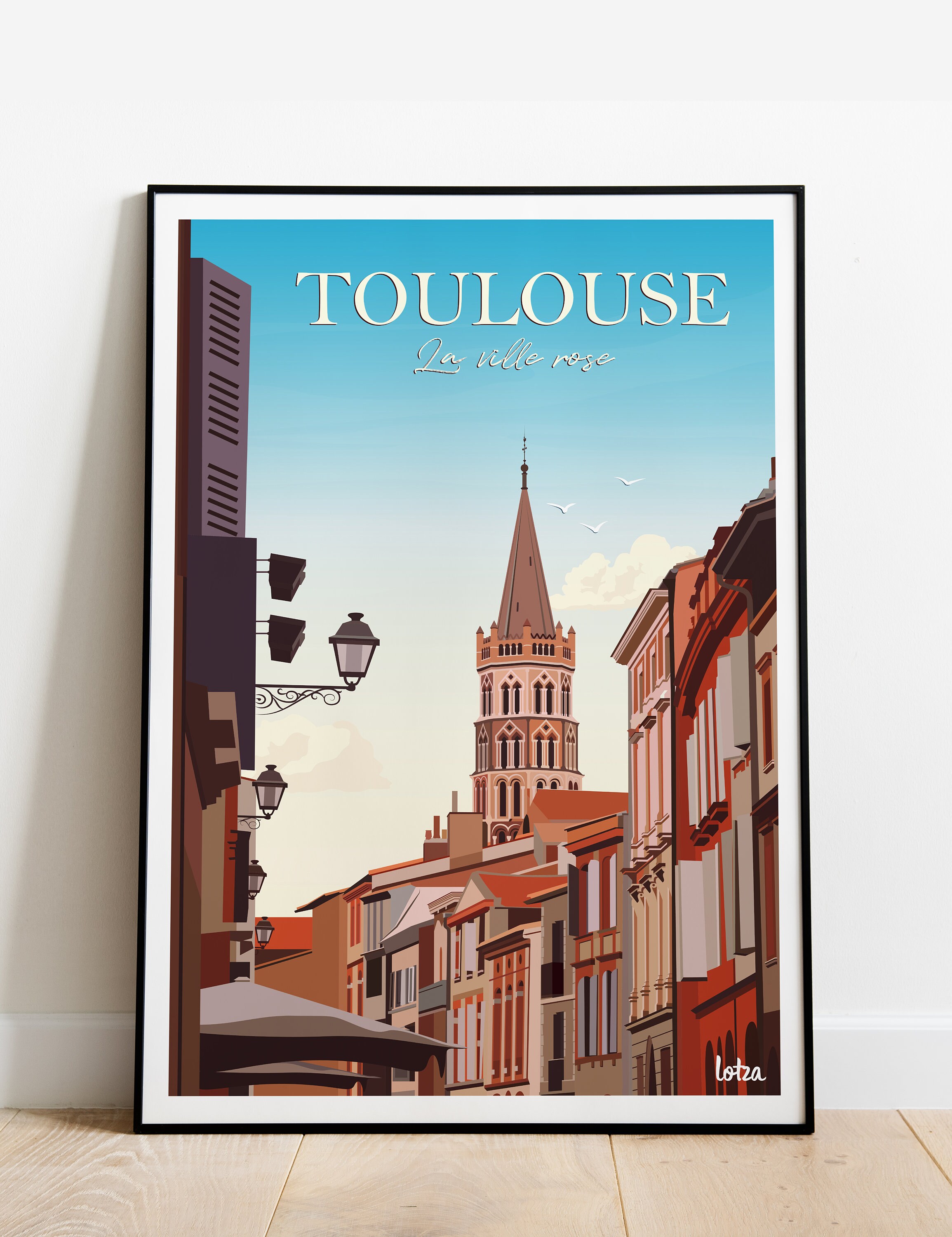 Toulouse Poster Vintage Minimalist Poster Travel Poster Travel Poster ...