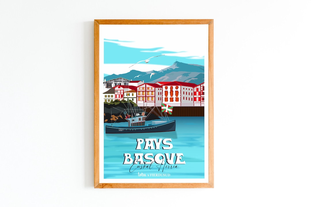 Basque Country Poster - South West | Minimalist Vintage Poster | Travel ...