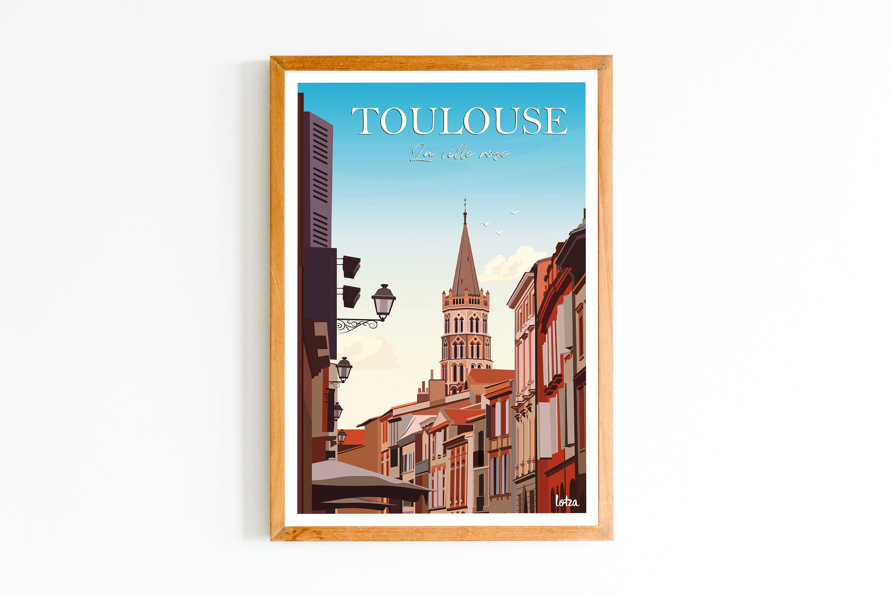 Toulouse Poster Vintage Minimalist Poster Travel Poster Travel Poster ...