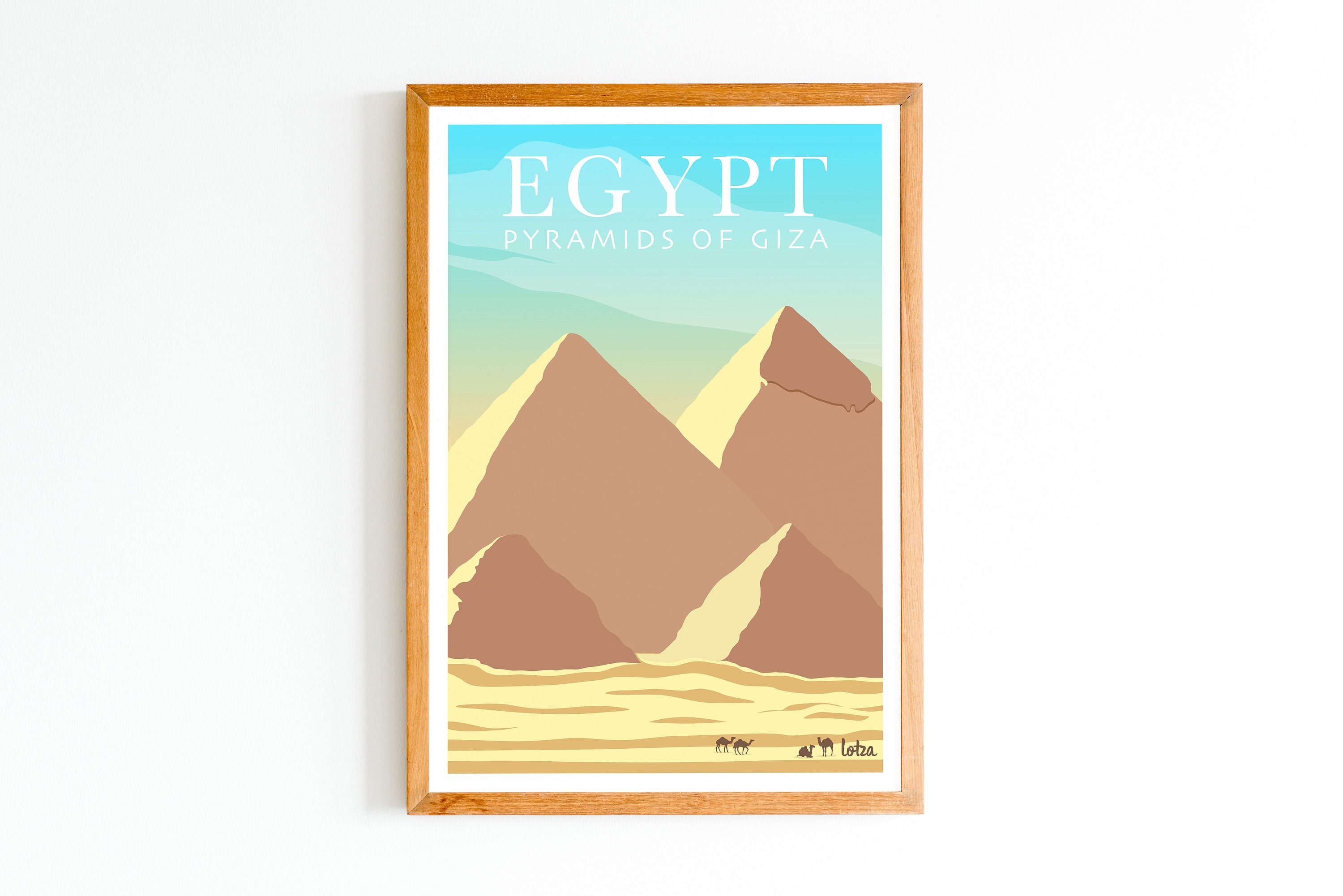 Pyramids of Giza Poster Egypt Pyramids of Giza Vintage Minimalist ...