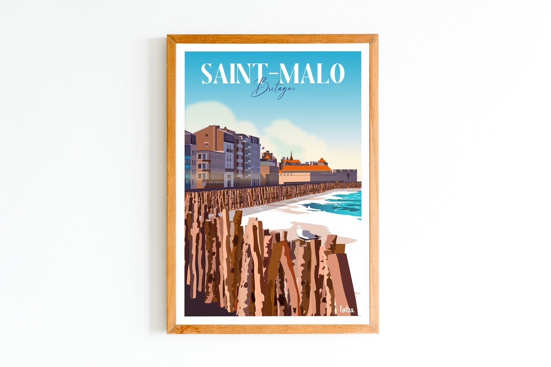 Affiche Saint-Malo - Bretagne | Poster Vintage Minimaliste | Affiche de ...