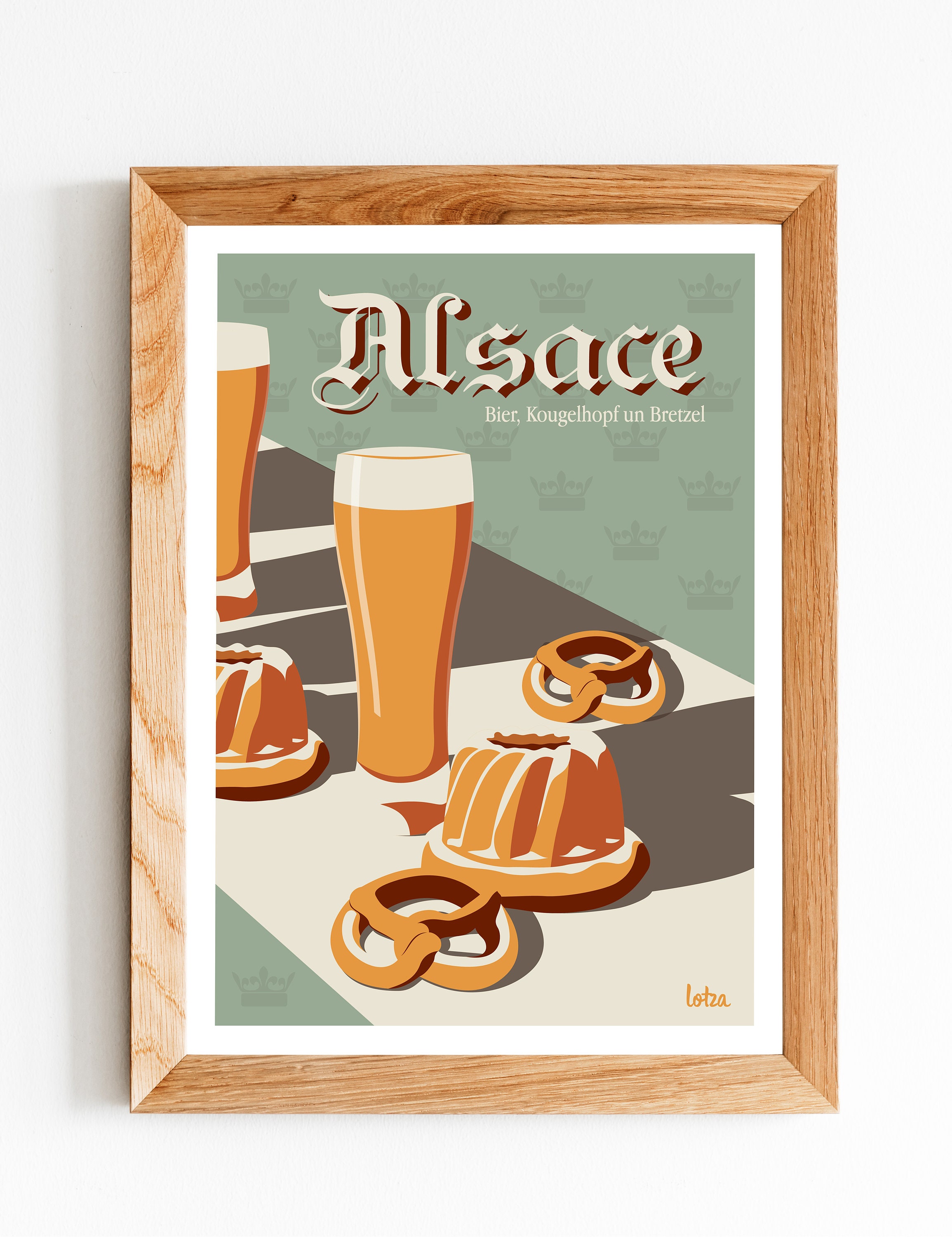 Alsace Poster Alsatian Specialties Vintage Minimalist Poster Travel ...