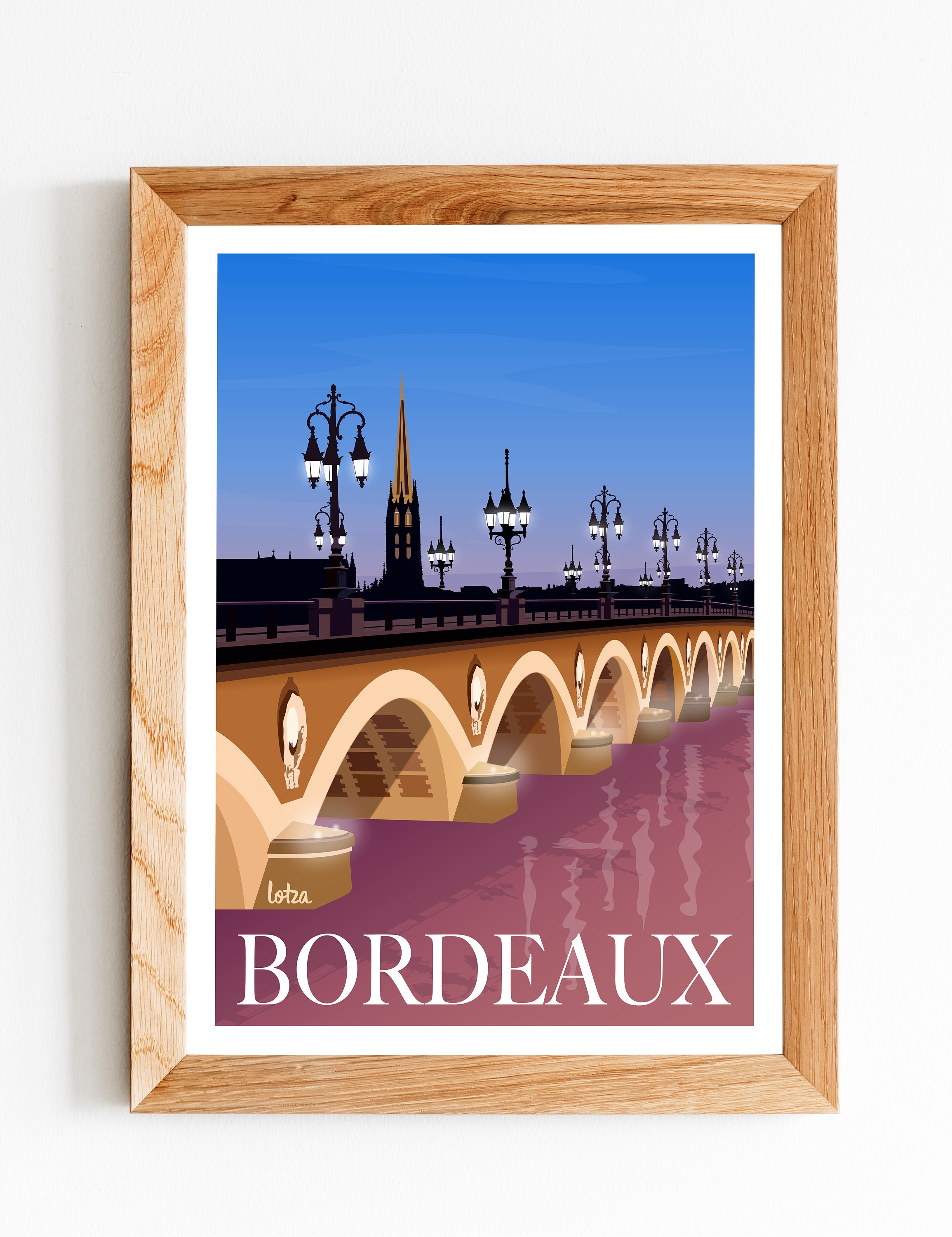 Bordeaux - Pont De Pierre Poster | Minimalist Vintage Poster | Travel ...