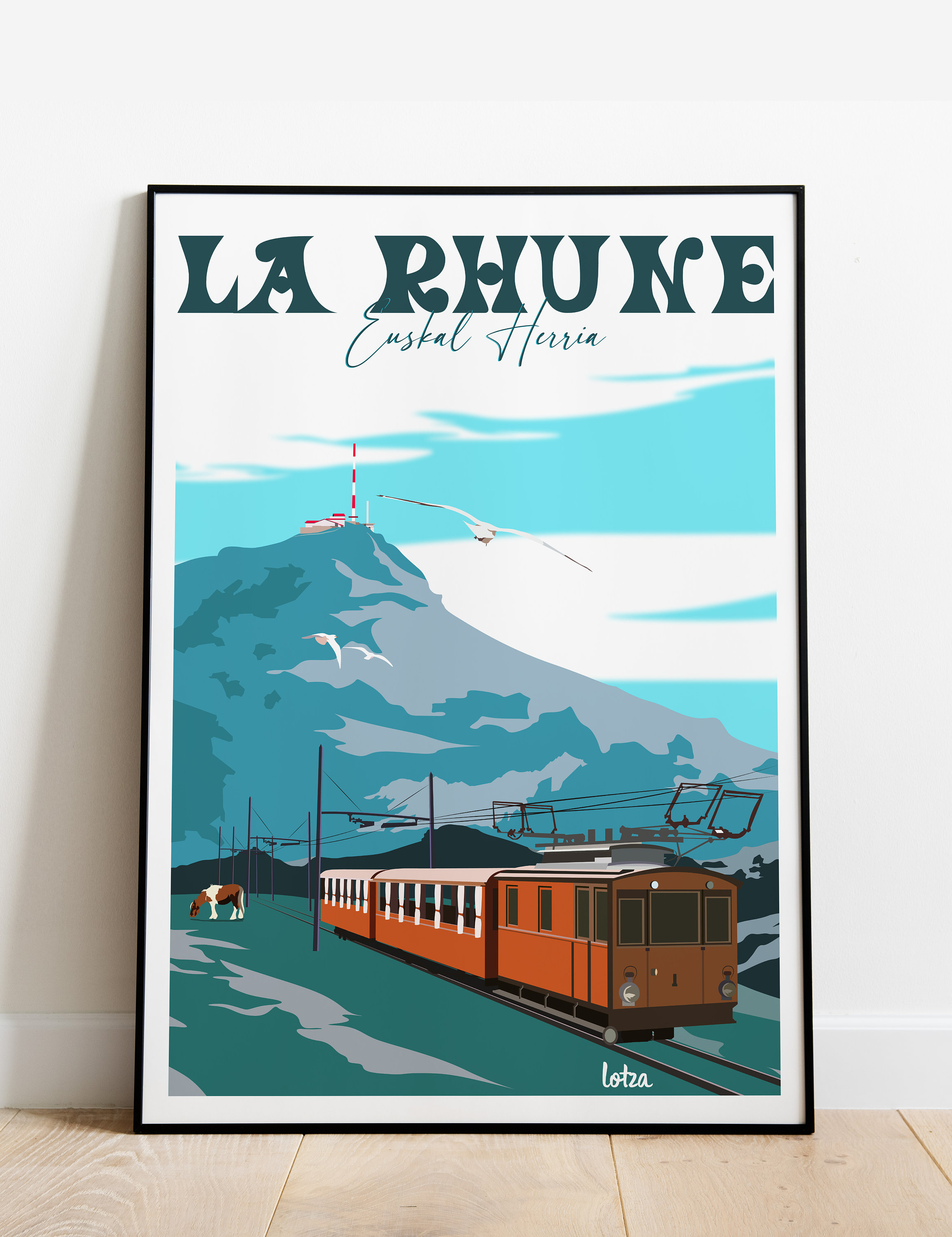 Poster La Rhune Basque Country Vintage Minimalist Poster Travel Poster ...