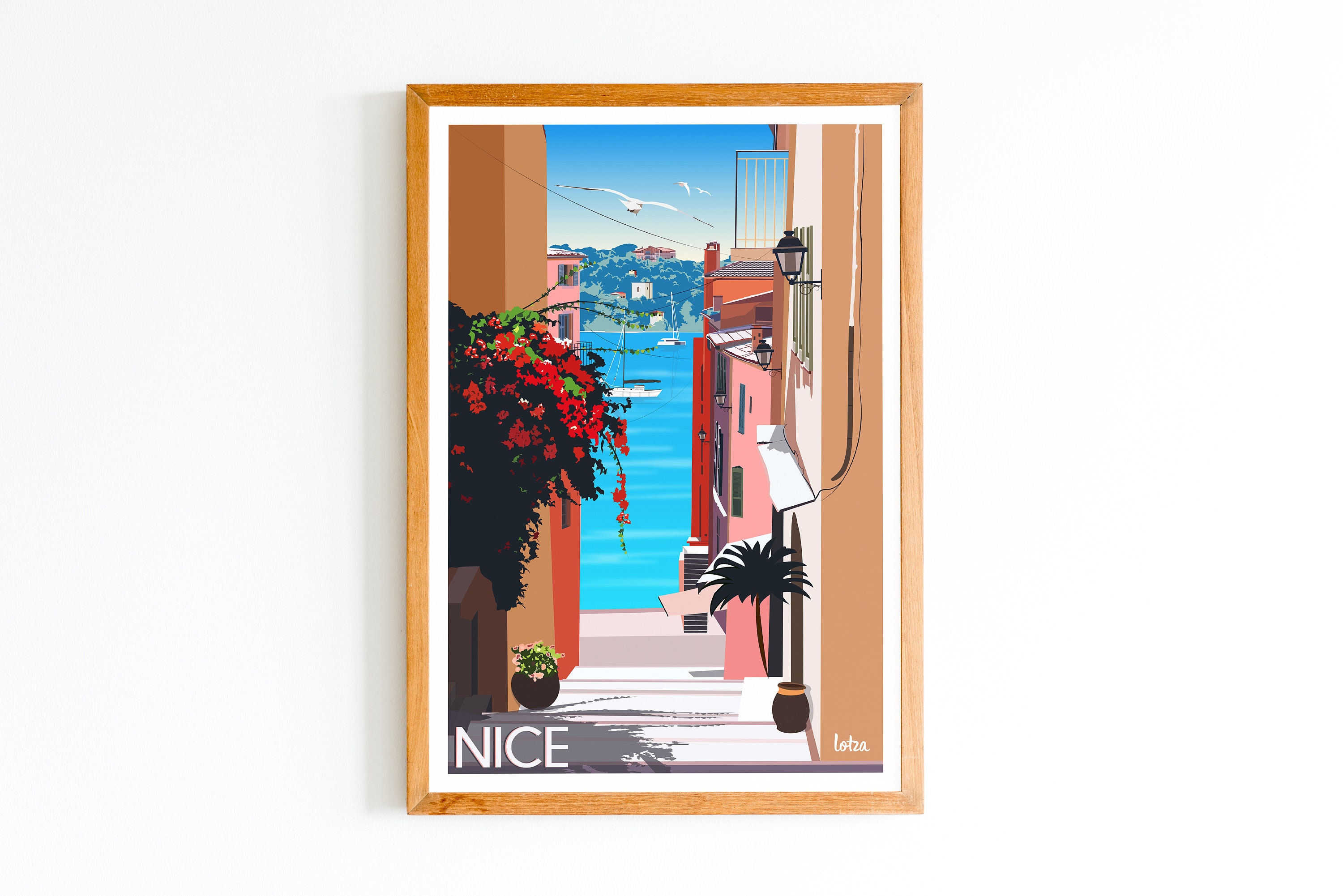 Poster Nice Côte D'azur Vintage Minimalist Poster Travel Poster Travel ...