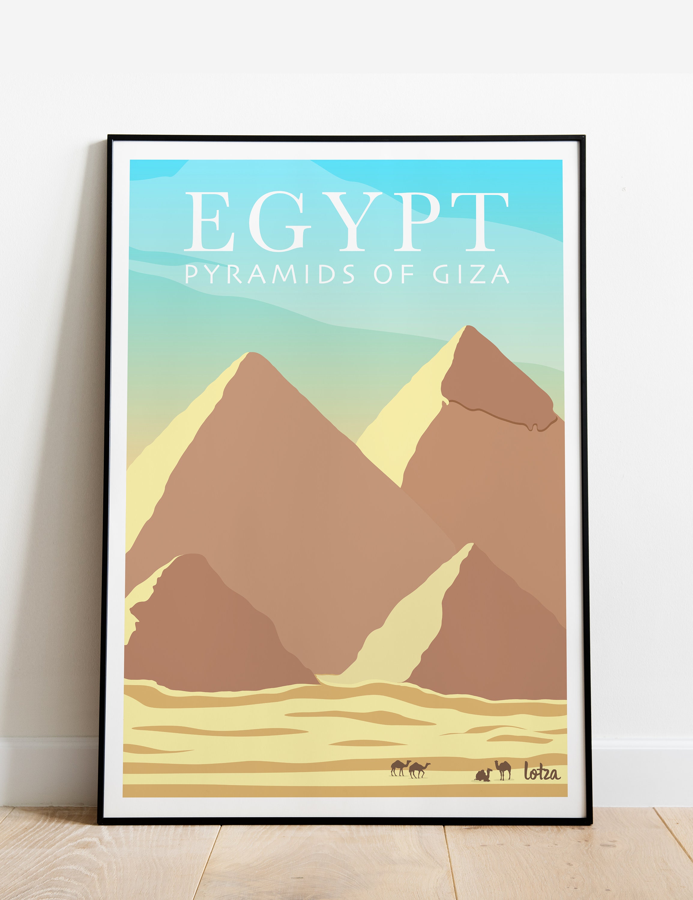 Pyramids of Giza Poster - Egypt - Pyramids of Giza | Minimalist Vintage ...
