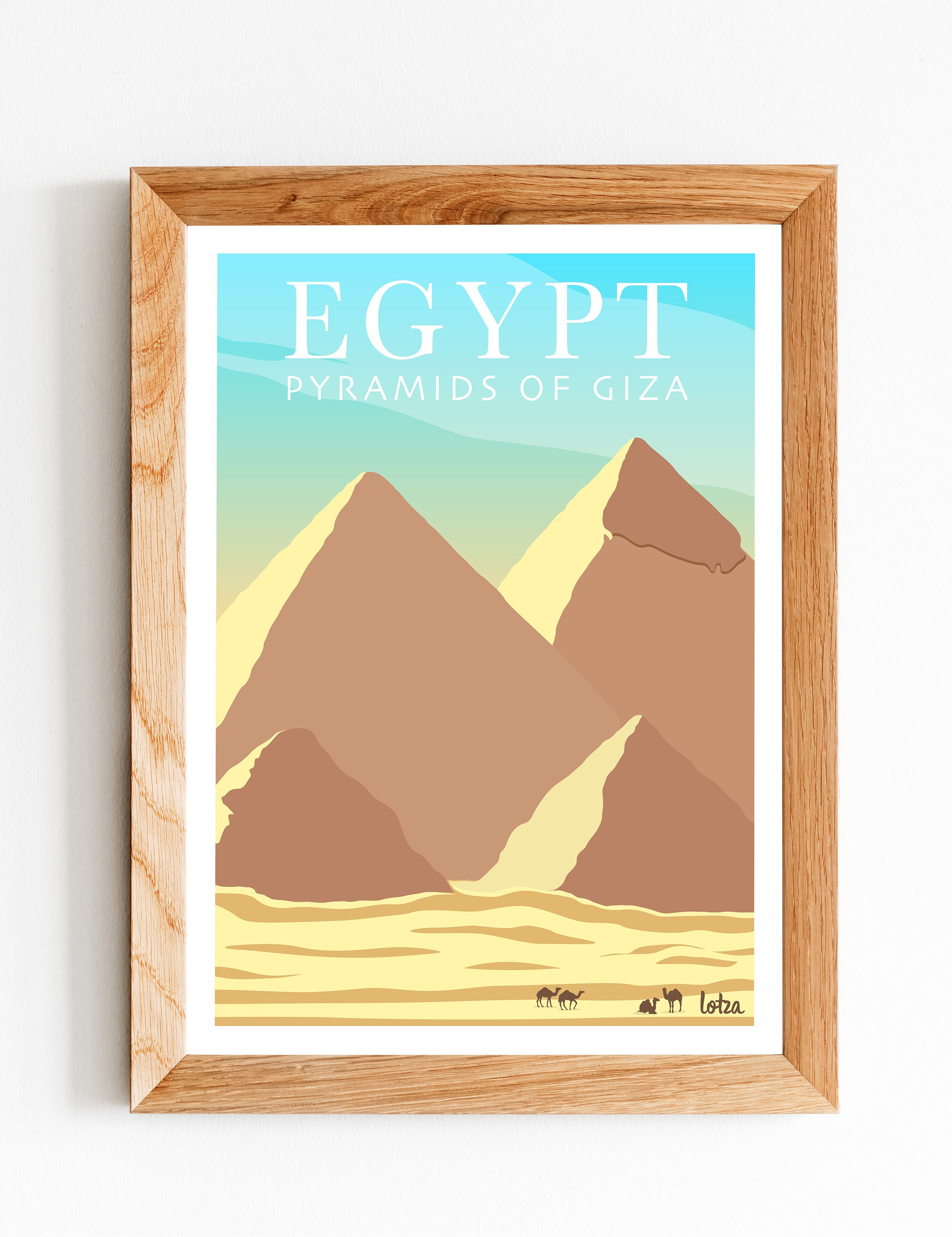 Pyramids of Giza Poster - Egypt - Pyramids of Giza | Minimalist Vintage ...