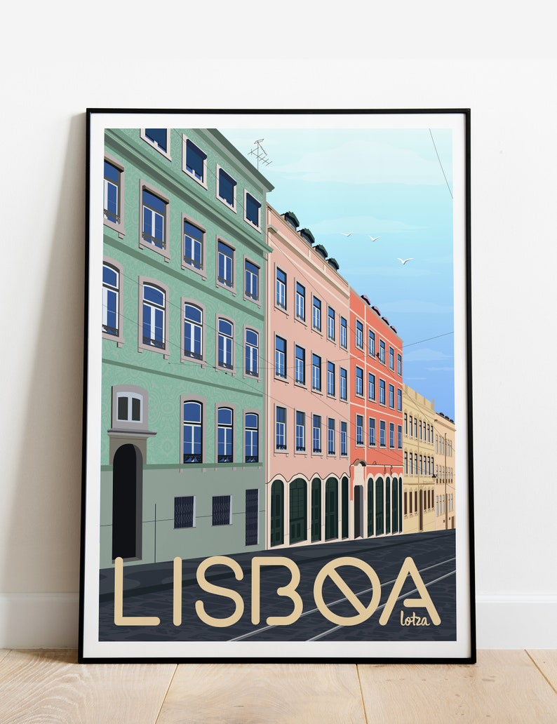 Poster Lisbon, Lisboa, Portugal | Vintage Minimalist Poster | Travel ...