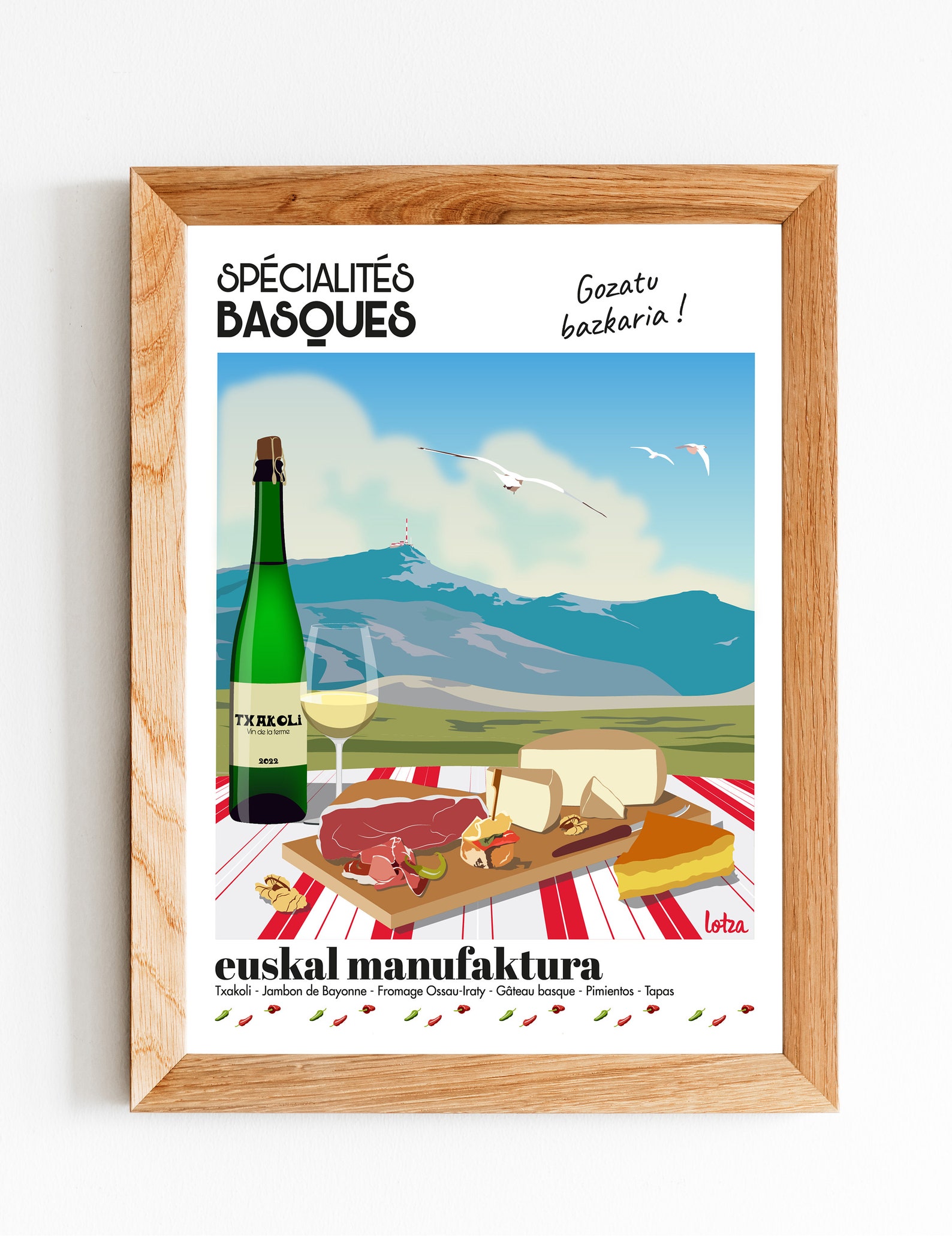 Basque Specialties Poster - Basque Country, Basque Cuisine | Minimalist ...