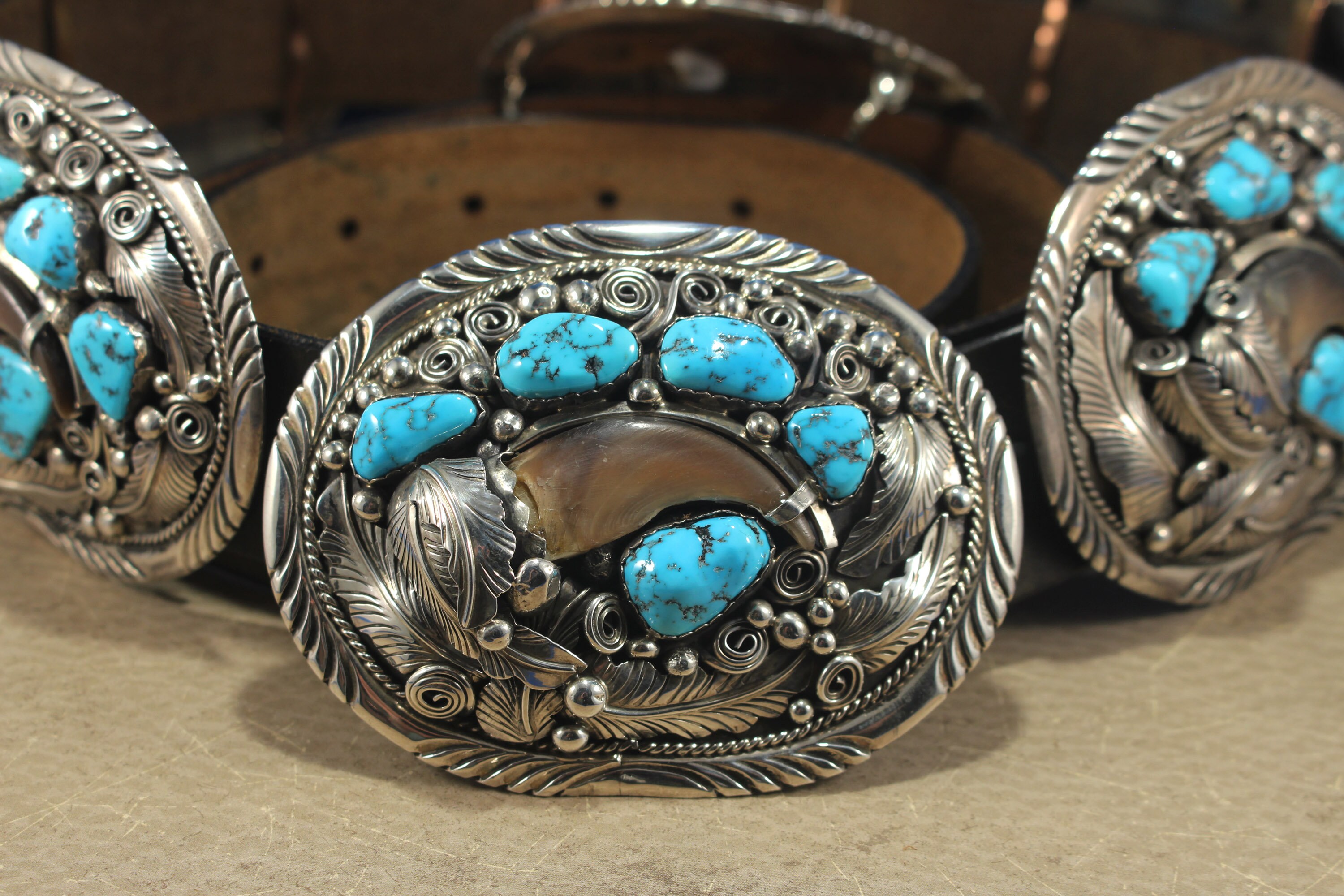 Concho Belt, Vintage Navajo Sterling Silver Turquoise and Authentic ...