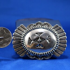 Concho Belt Buckle, Vintage Stamped Sterling Silver, Signed Navajo ...