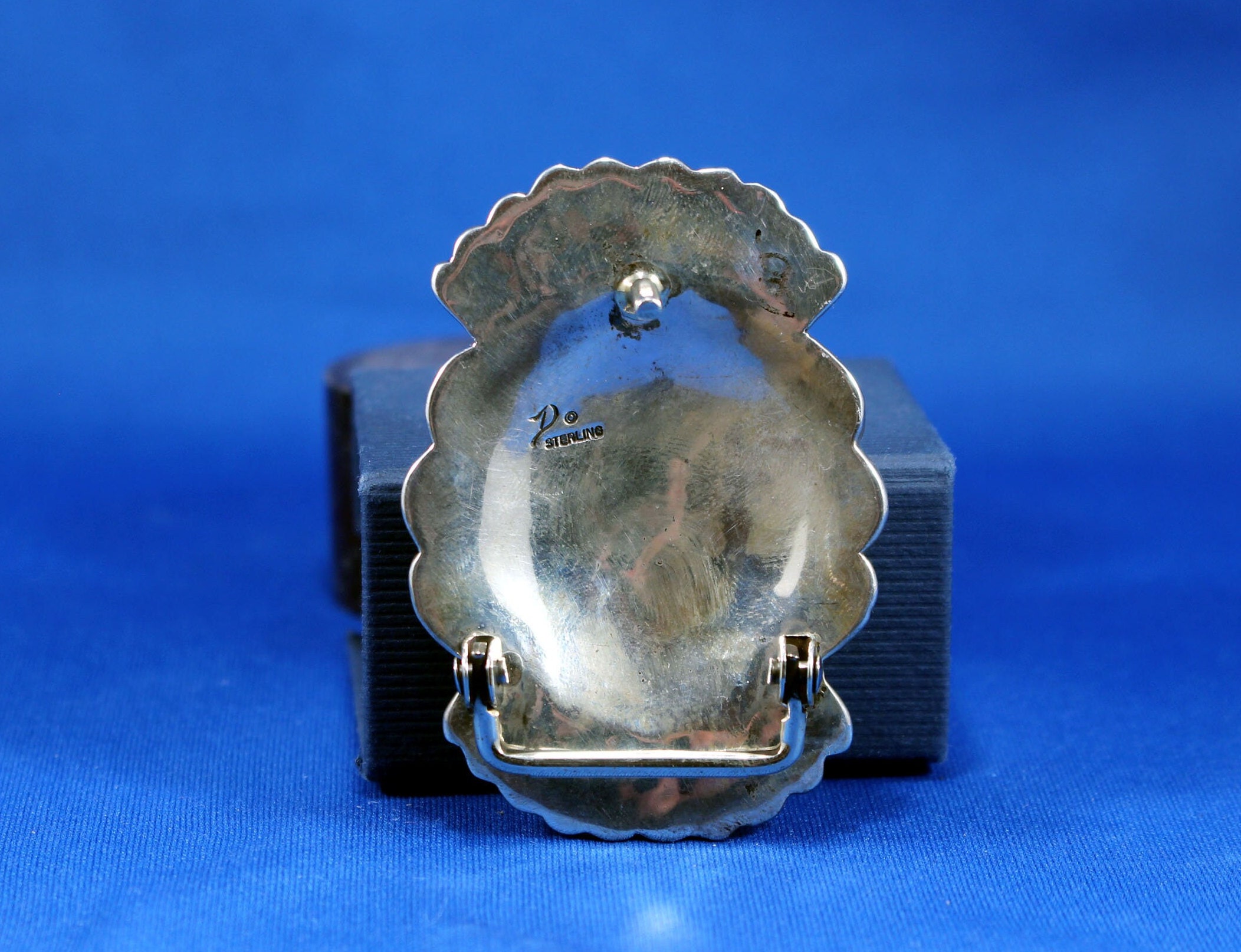 Concho Belt Buckle, Vintage Stamped Sterling Silver, Signed Navajo ...