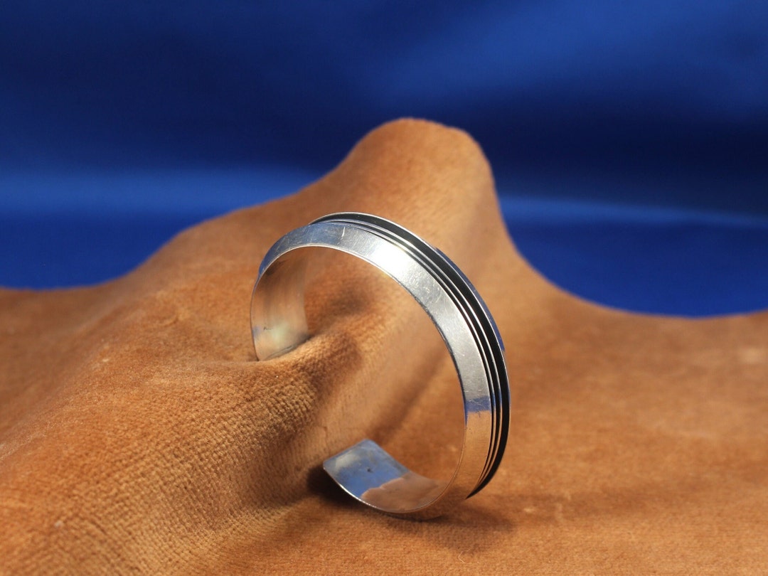 Sterling Silver Cuff With Black Antique Finish, Designed by Tom Hawk ...