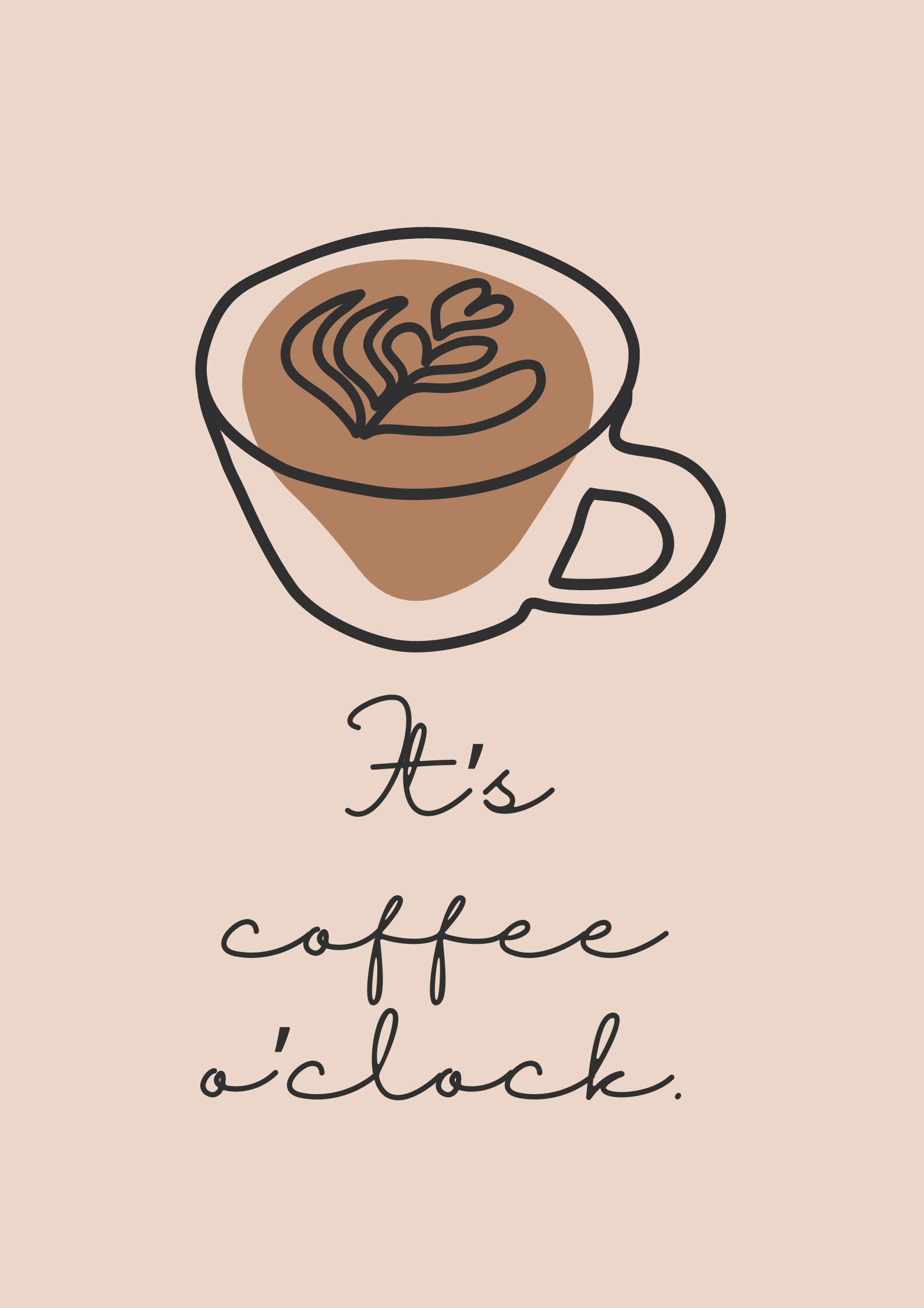 It's Coffee Oclock Kitchen Coffee Wall Art Print - Etsy