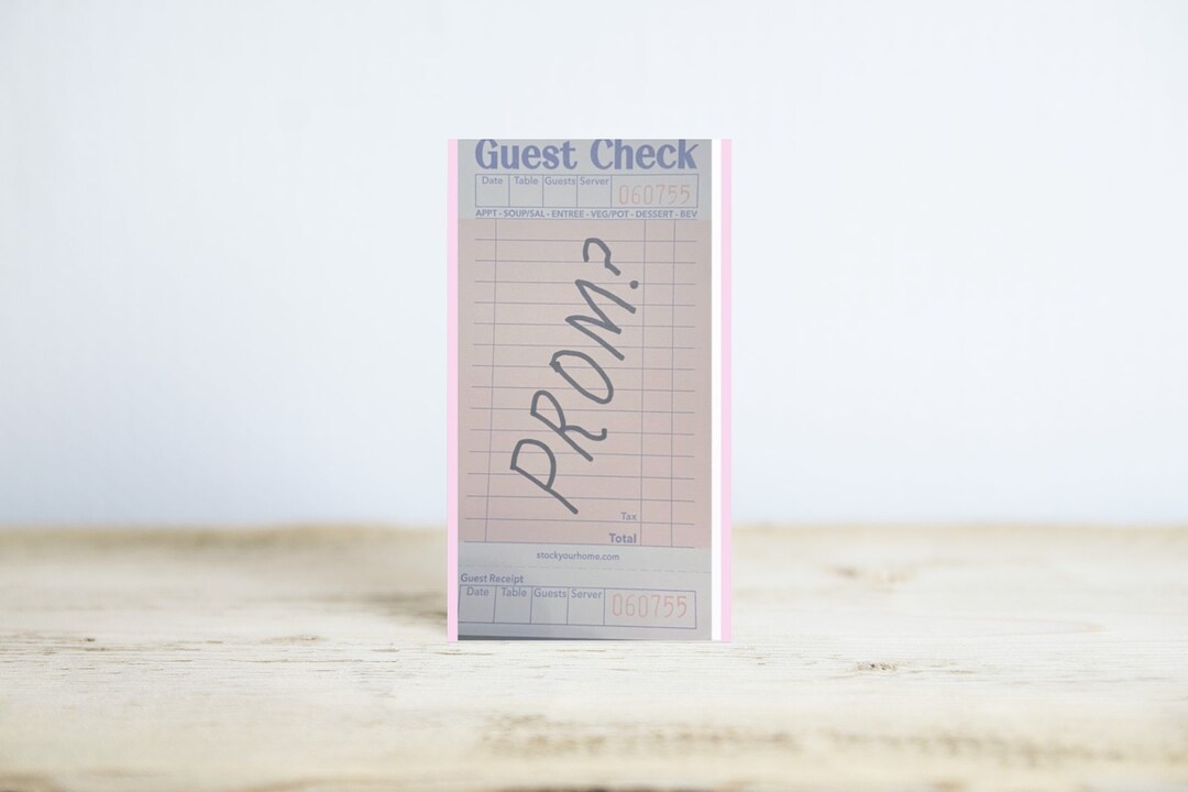 Guest Check Prom Invitation Hand Printed on Pink Receipt 3.5 X 6 - Etsy